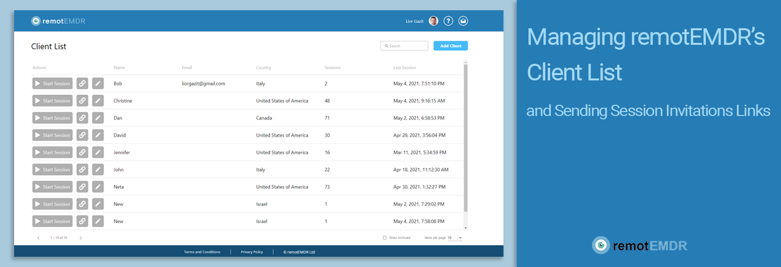How to Manage the Client List and Invite a Client to a Session ...